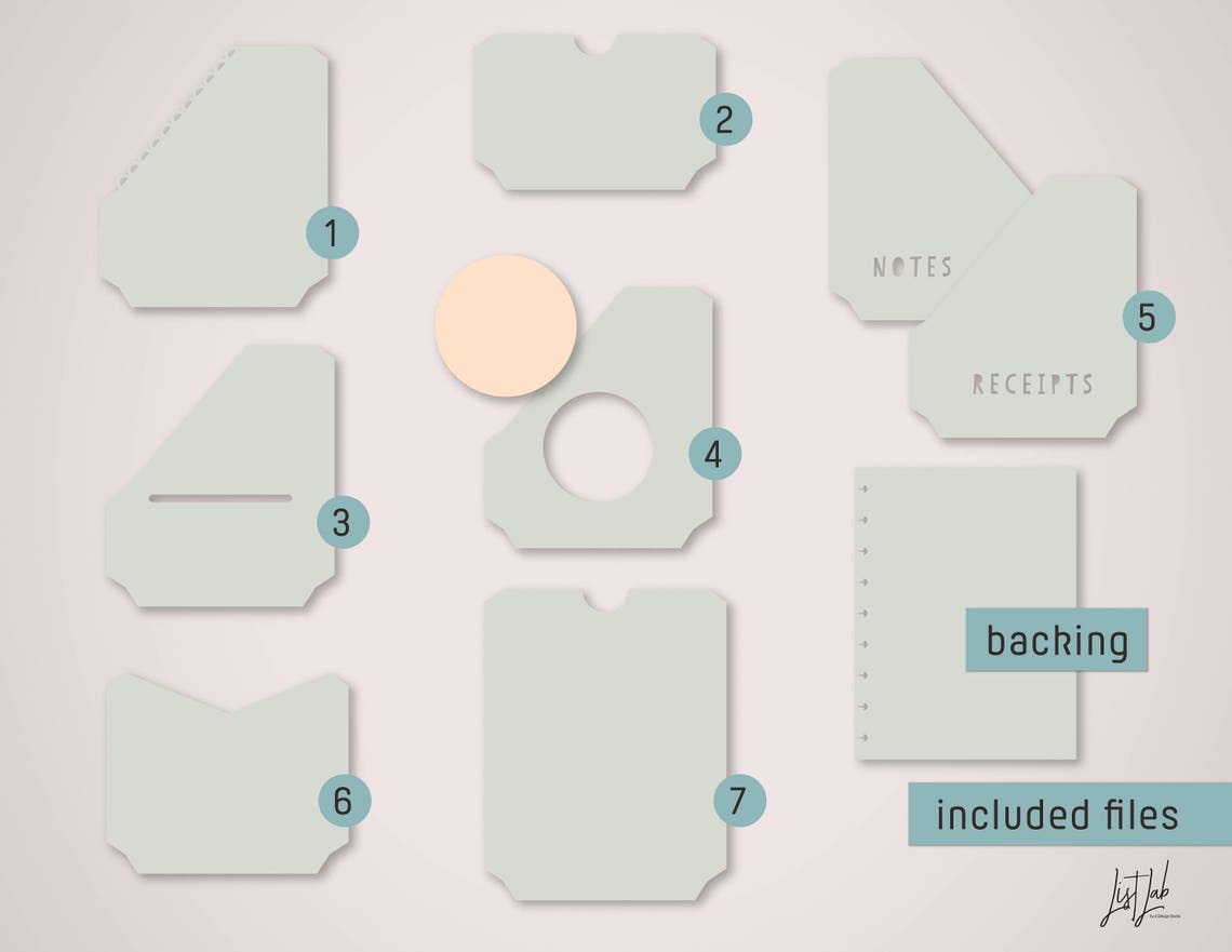 Classic Discbound Size PLANNER POCKETS – Die Cutting Files Set (7 ...