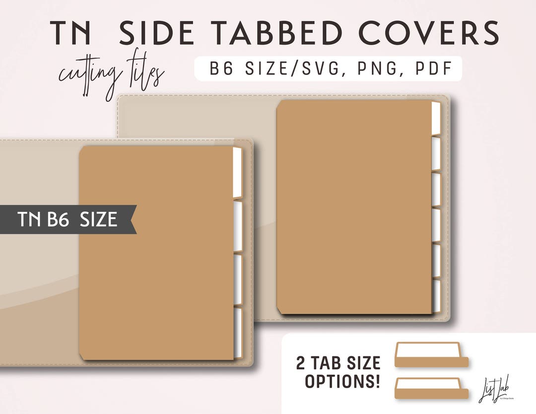 TN B6 SIDE Tabbed Covers Kit – Die Cutting Files - Svg, Png, Pdf | Diy ...