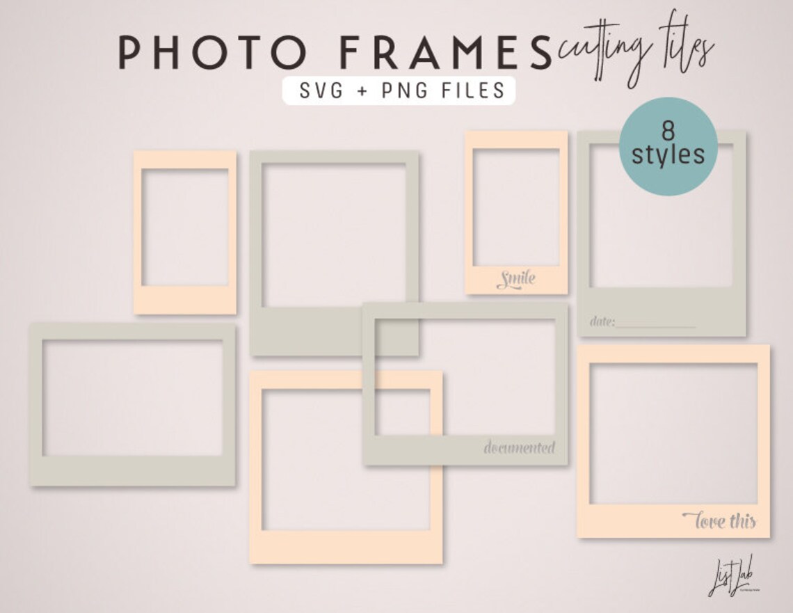 SVG Photo Frames Die Cutting File with PNG Format - Etsy