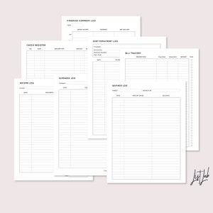 A4 & Letter Size FINANCES KIT | Printable Minimalist Ring Planner ...