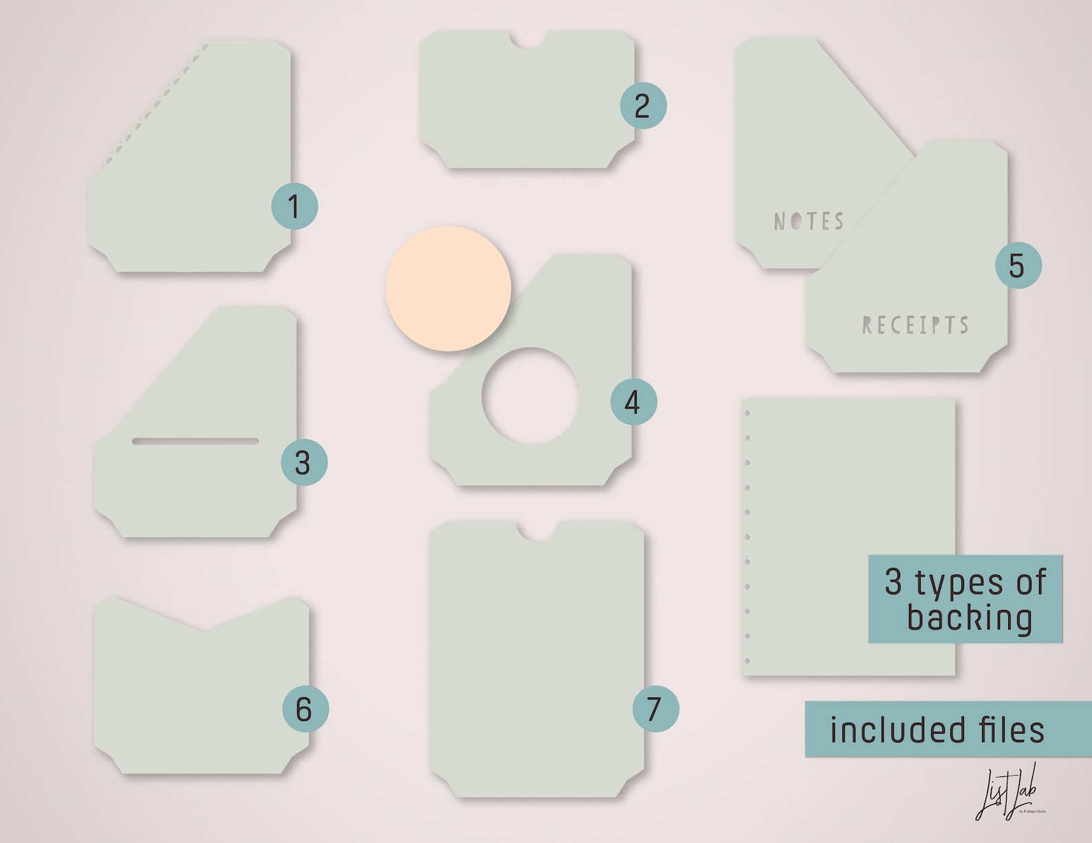 Letter Size Discbound PLANNER POCKETS Die Cutting Files Set - Etsy