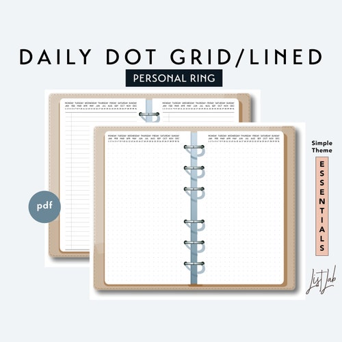 Personal Ring Size Printable Insert Grid Lines Dotted Grid - Etsy