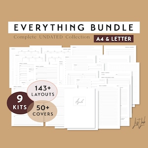 EVERYTHING BUNDLE A4 and Letter Size Planners - Printable UNDATED ...