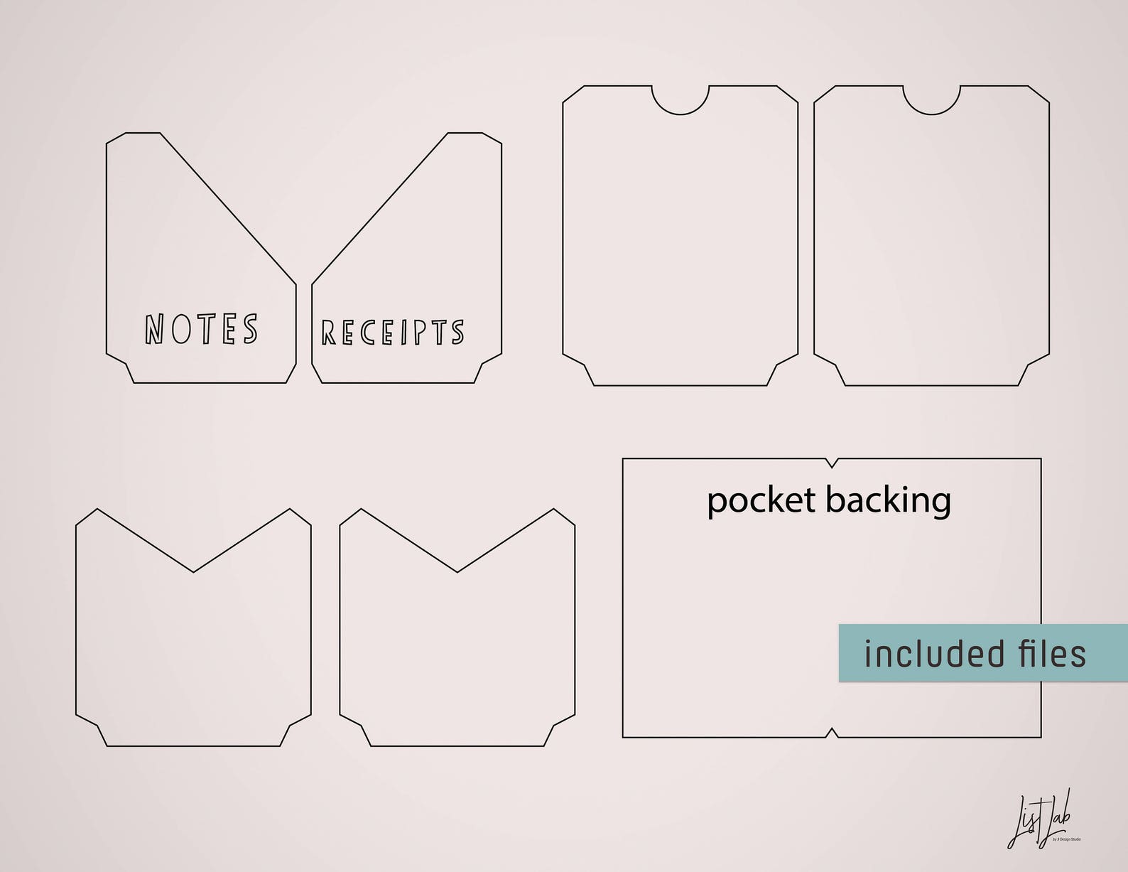 MICRO Size SVG Traveler's Notebook Pockets Die Cutting | Etsy