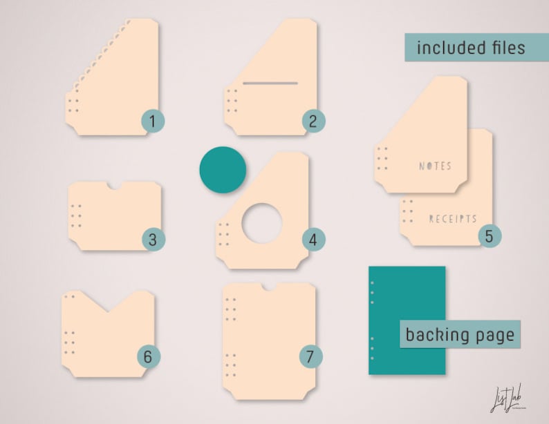 A5 PLANNER POCKETS Die Cutting Files Set 7 Designs Svg - Etsy