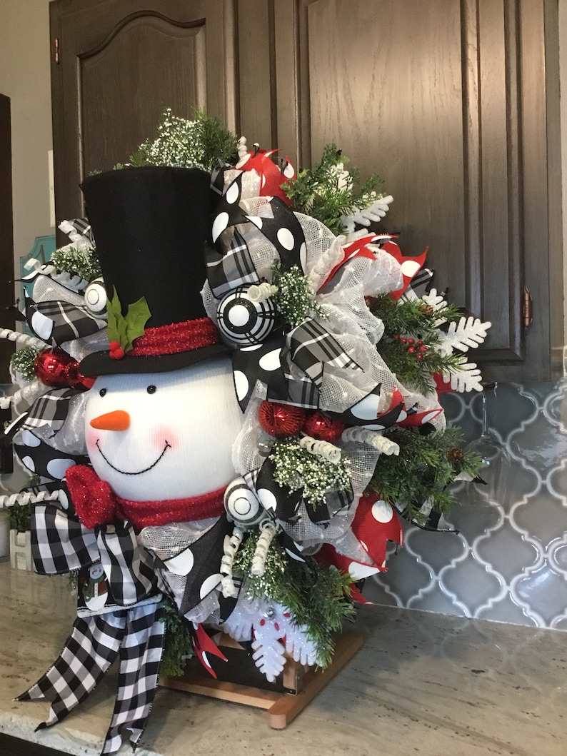 Snowman Wreath Christmas Wreath Christmas Decor Christmas - Etsy