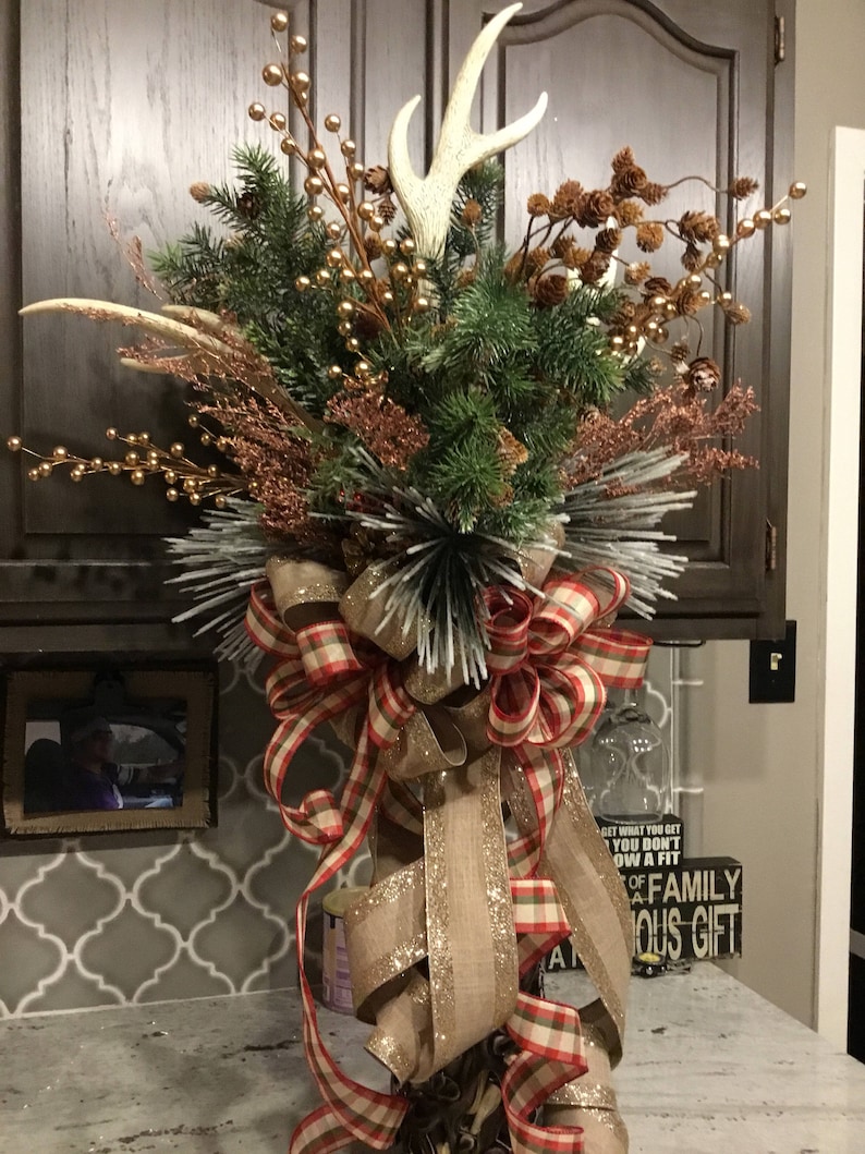 Antler Christmas Tree Topper: Rustic Holiday Decor - Etsy
