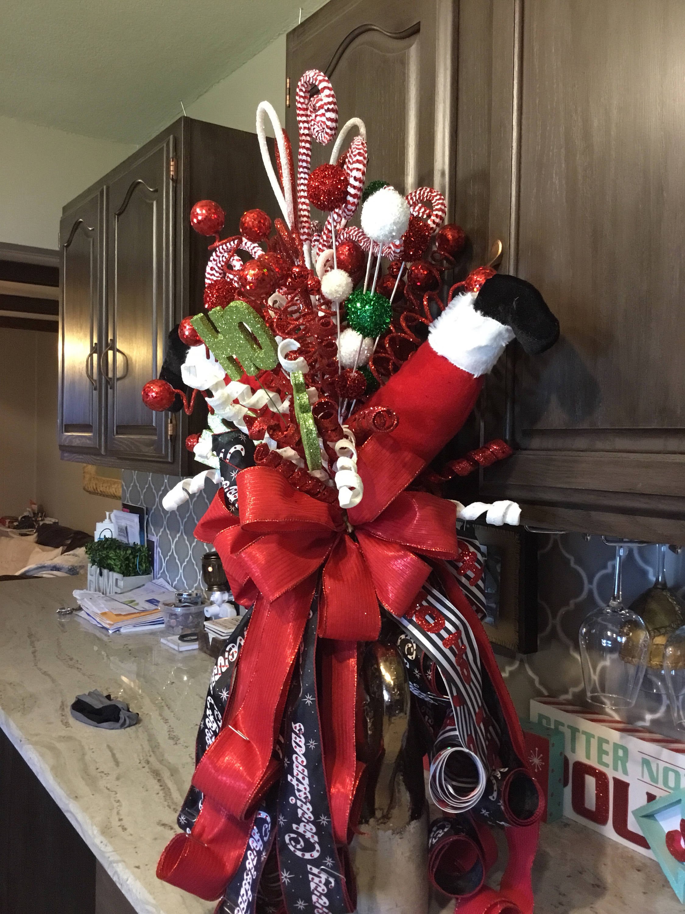 Tree Topper Santa Leg Tree Topper Christmas Tree Topper | Etsy