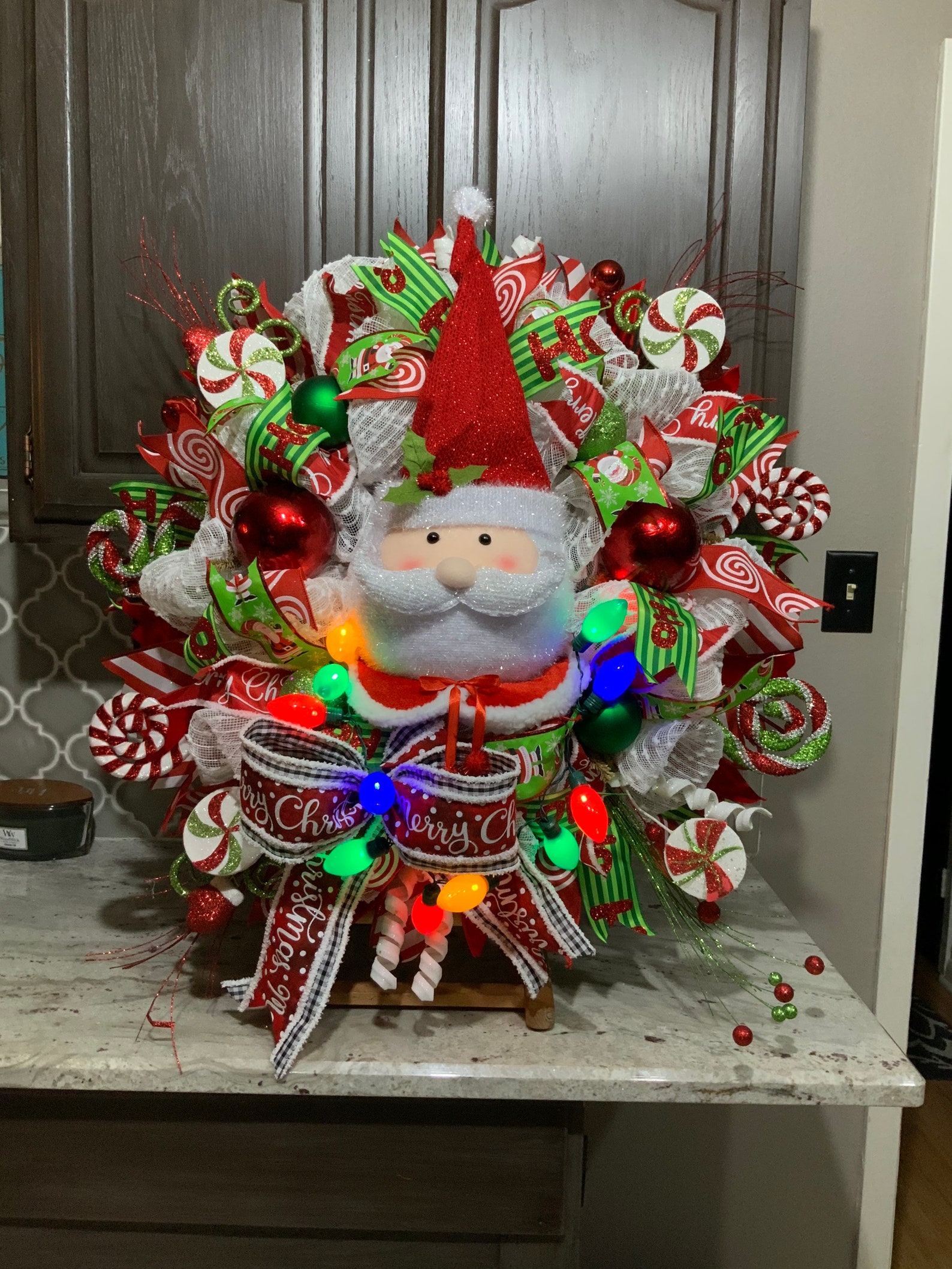 Santa Wreath Santa Claus Wreath Christmas Wreath Christmas - Etsy