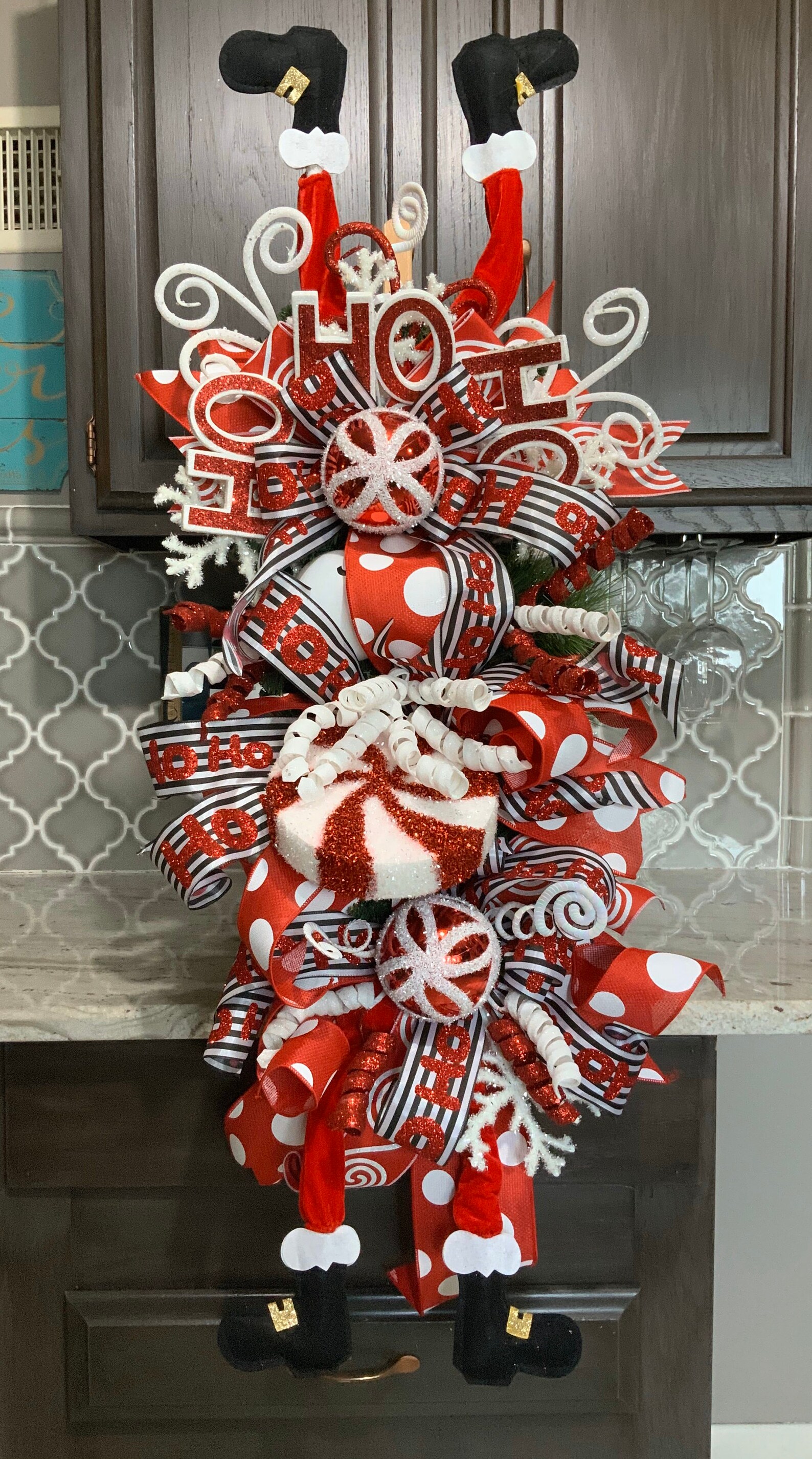 Santa Swag Santa Wreath Christmas Wreath Christmas Door - Etsy