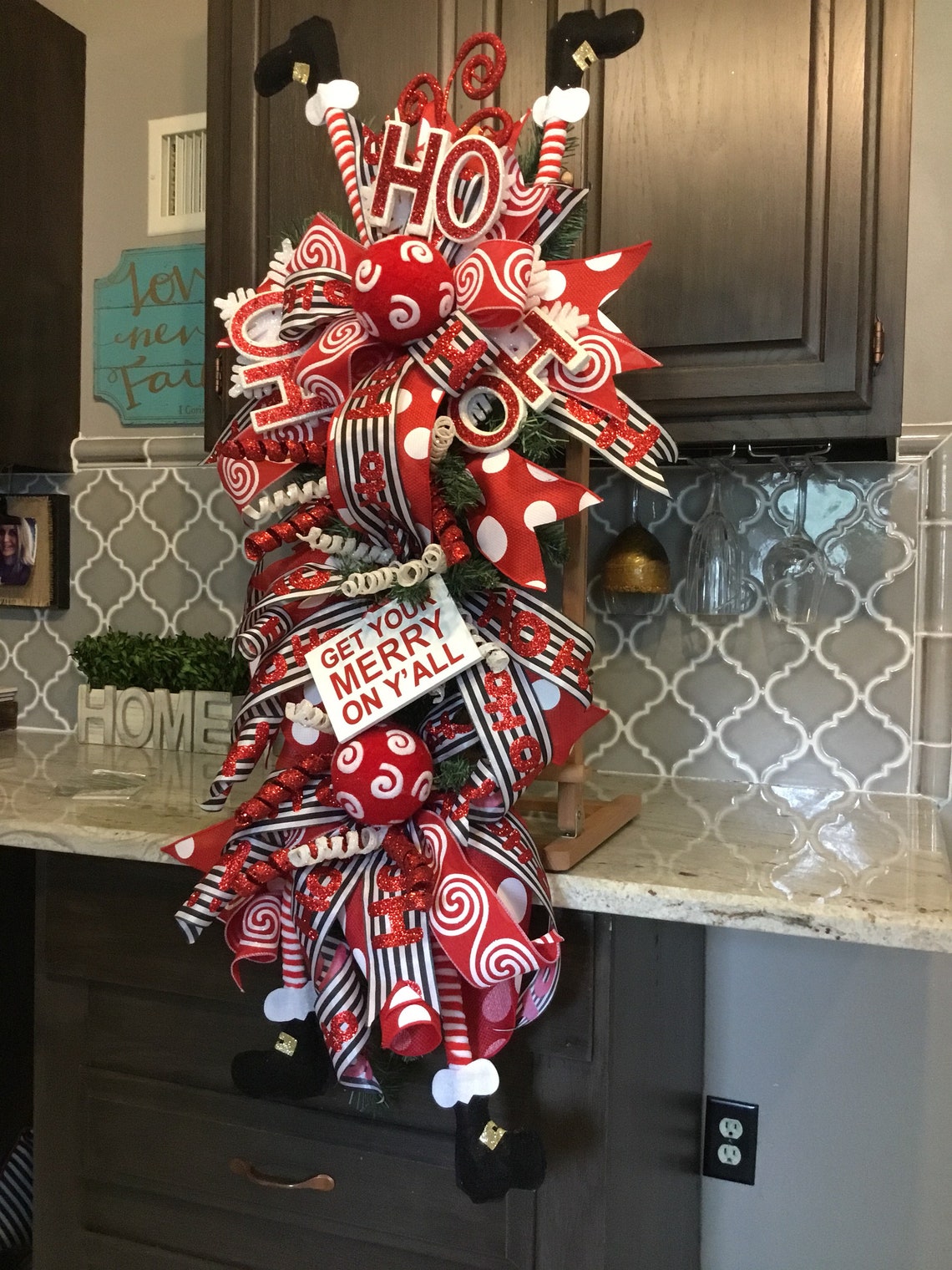 Santa Swag Santa Wreath Christmas Wreath Christmas Door - Etsy UK