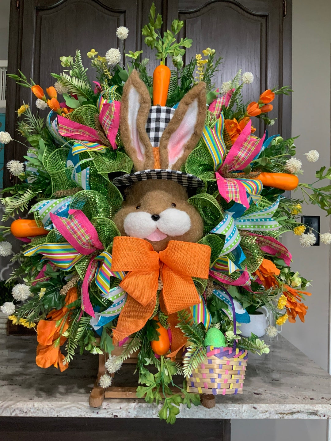 Easter Bunny Wreath, Easter Wreath, Easter Decorations, Easter Decor ...