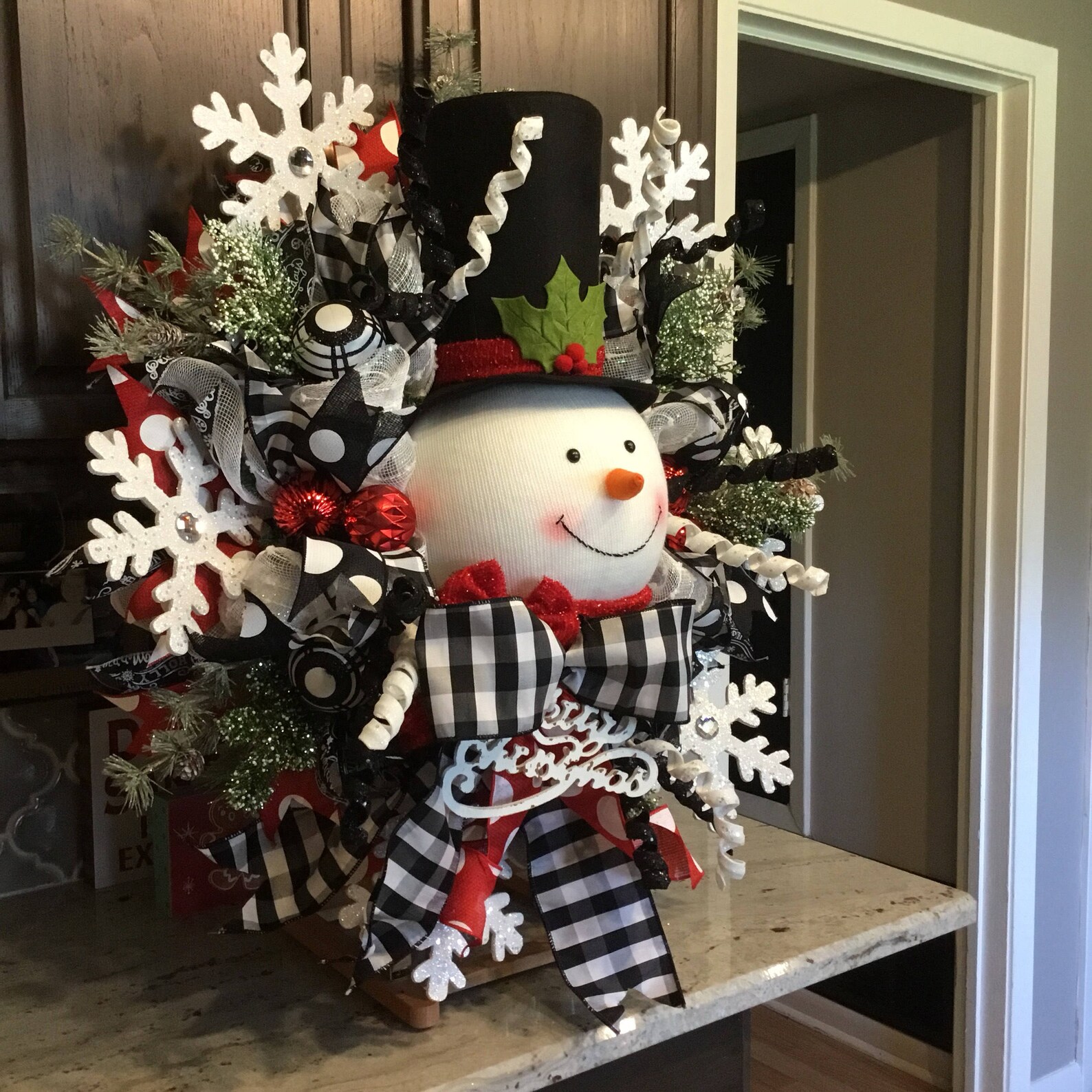 Snowman Wreath, Christmas Wreath, Christmas Decor, Christmas ...