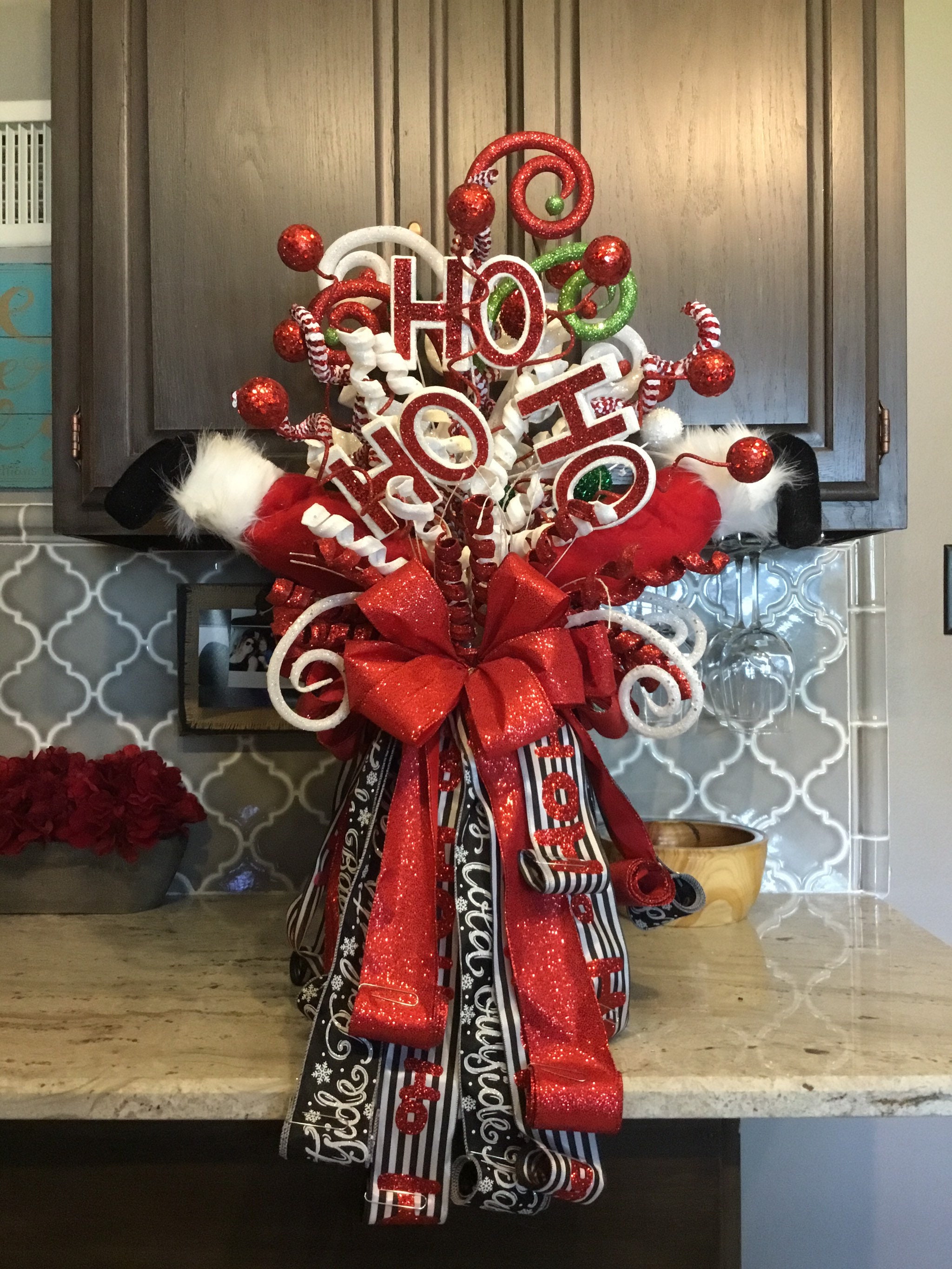 Tree Topper Santa Leg Tree Topper Christmas Tree Topper - Etsy UK