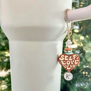Self Love W/ White & Gold Stanley Cup Initial Charm A-Z Available ...