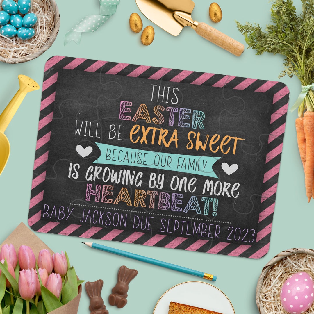 Personalized Easter Pregnancy Announcement Puzzle Baby Reveal Custom ...