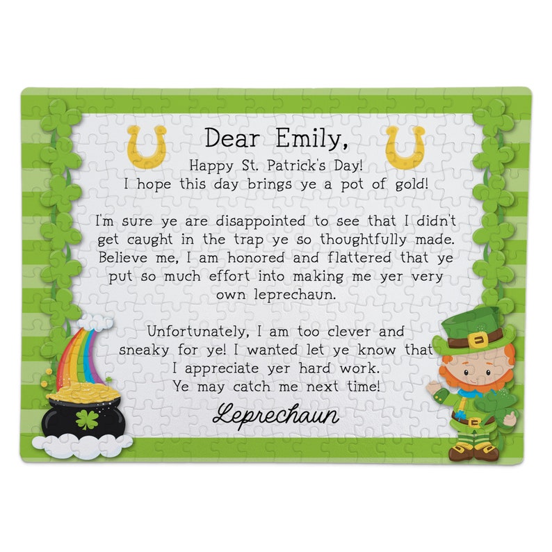 Personalized Letter From Leprechaun Puzzle Kids Activity - Etsy