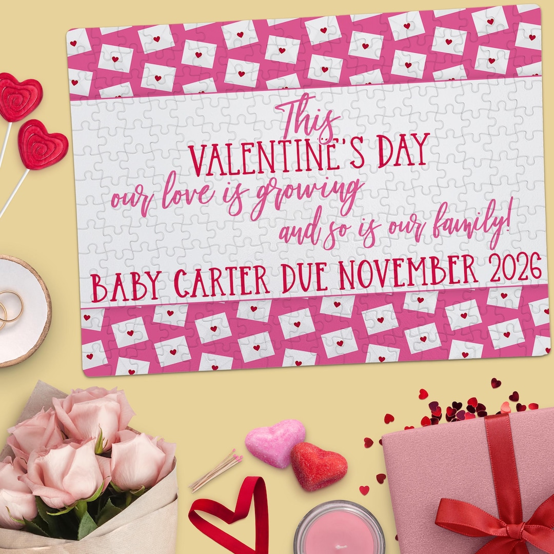 Pregnancy Announcement Puzzle – Our Love is Growing Valentine’s Day ...