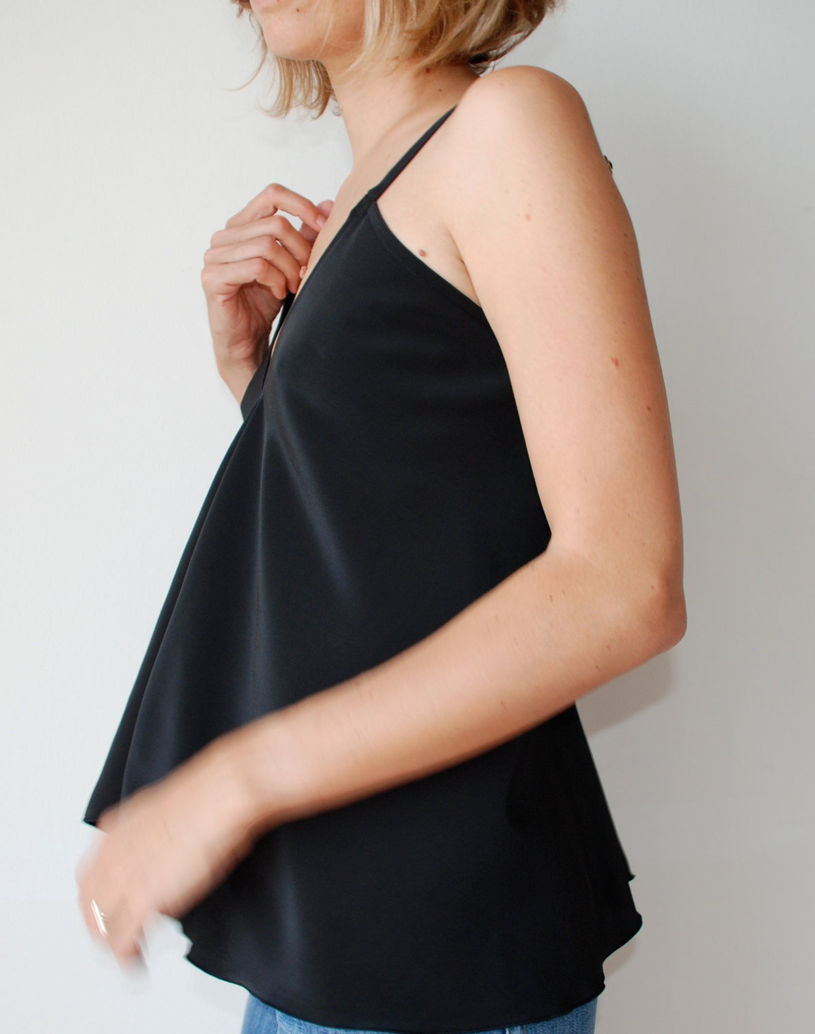 Black Backless Camisole Tank Top. Backless Top. Boho Singlet Tank Top ...