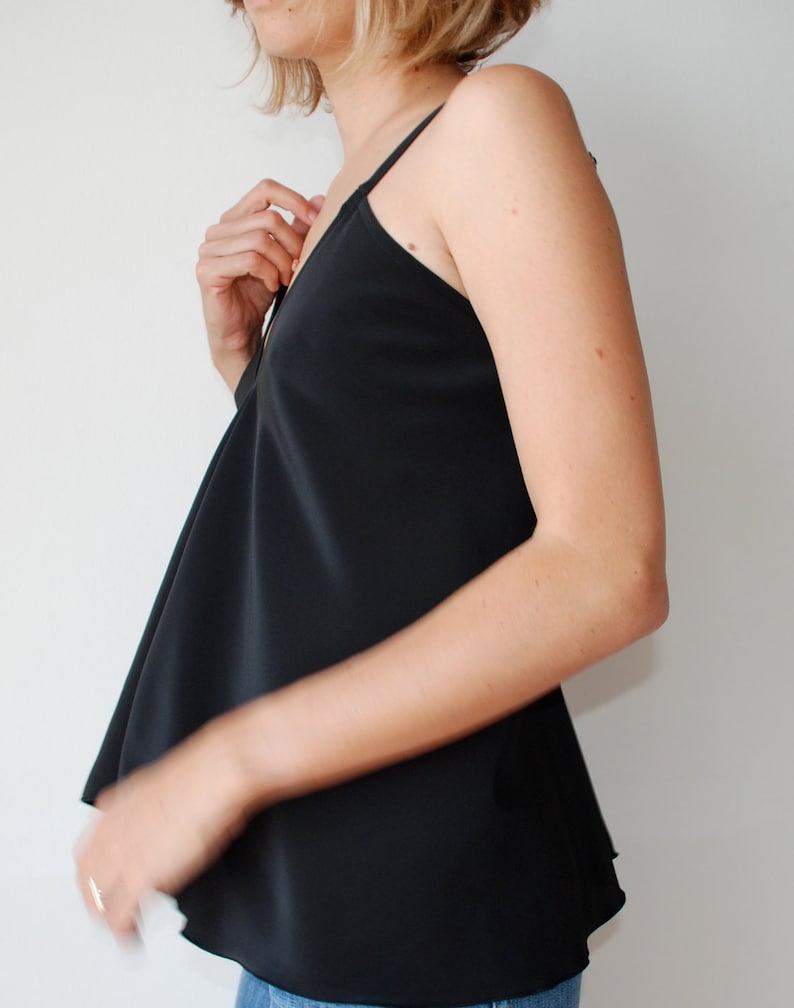 Black Backless Camisole Tank Top. Backless Top. Boho Singlet Tank Top ...