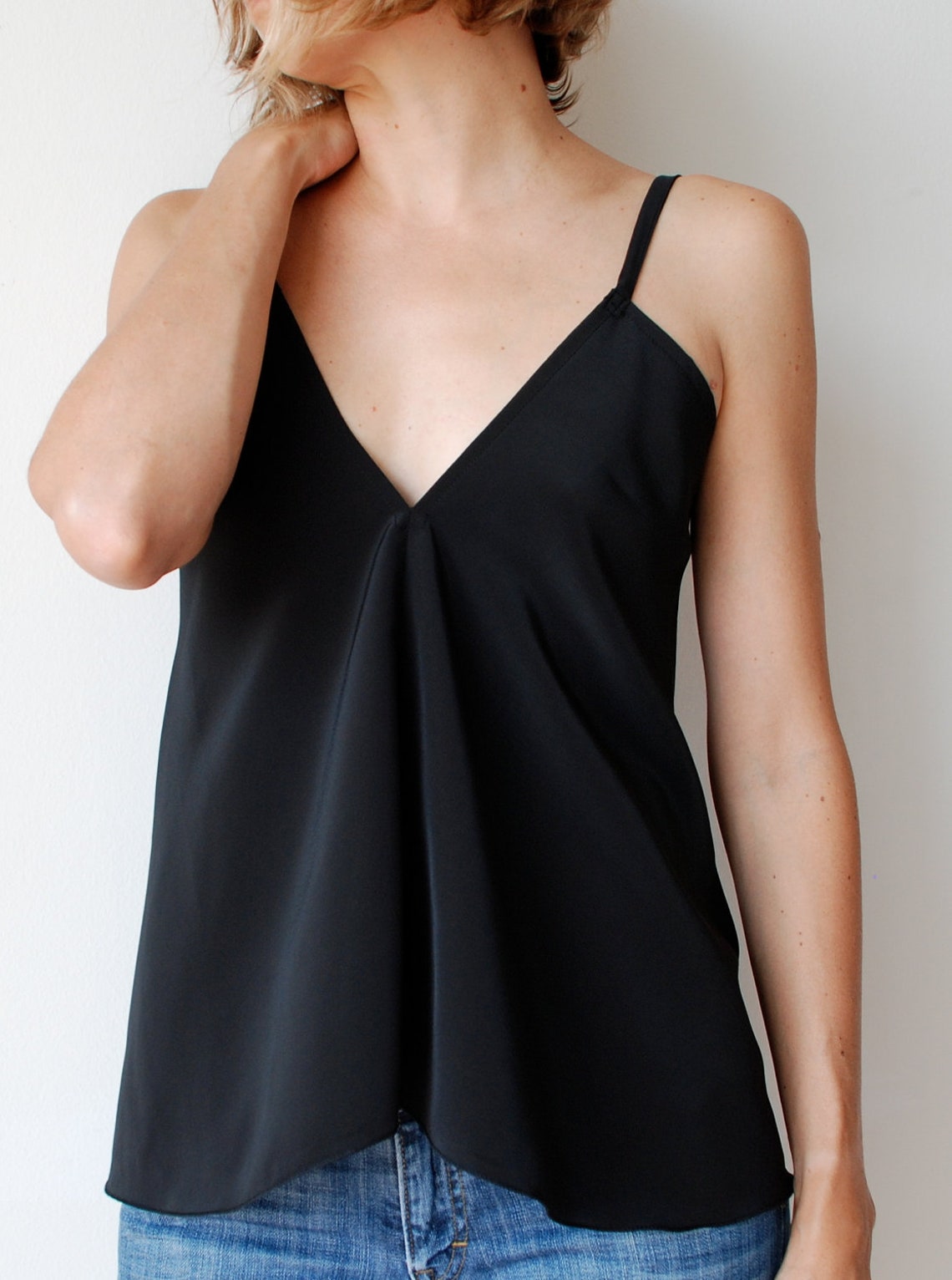 Black Backless Camisole Tank Top. Backless Top. Boho Singlet Tank Top ...