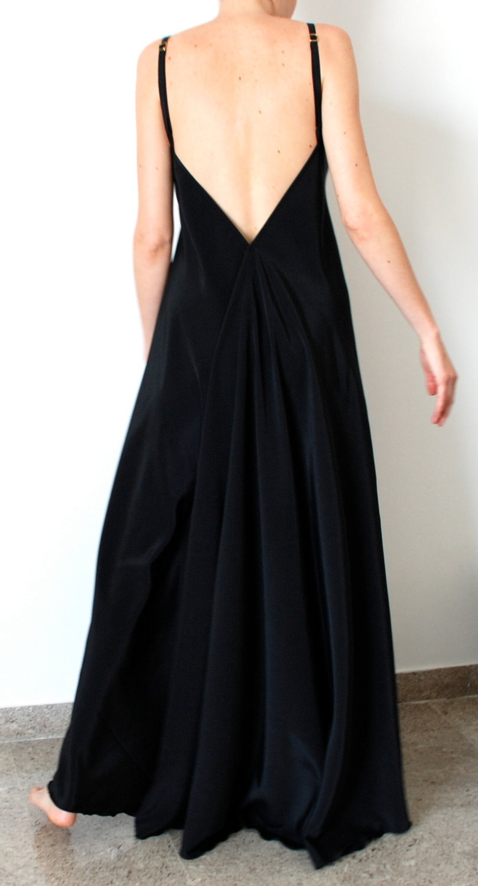 Black Backless Dress. Long Maxidress. Low Back Dress. Party - Etsy