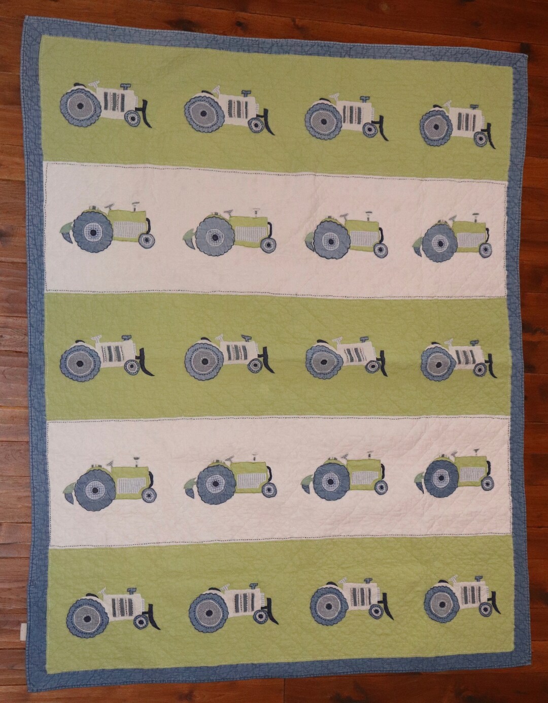 Cute Pottery Barn Tractor Quilt With Sham Twin Sized - Etsy