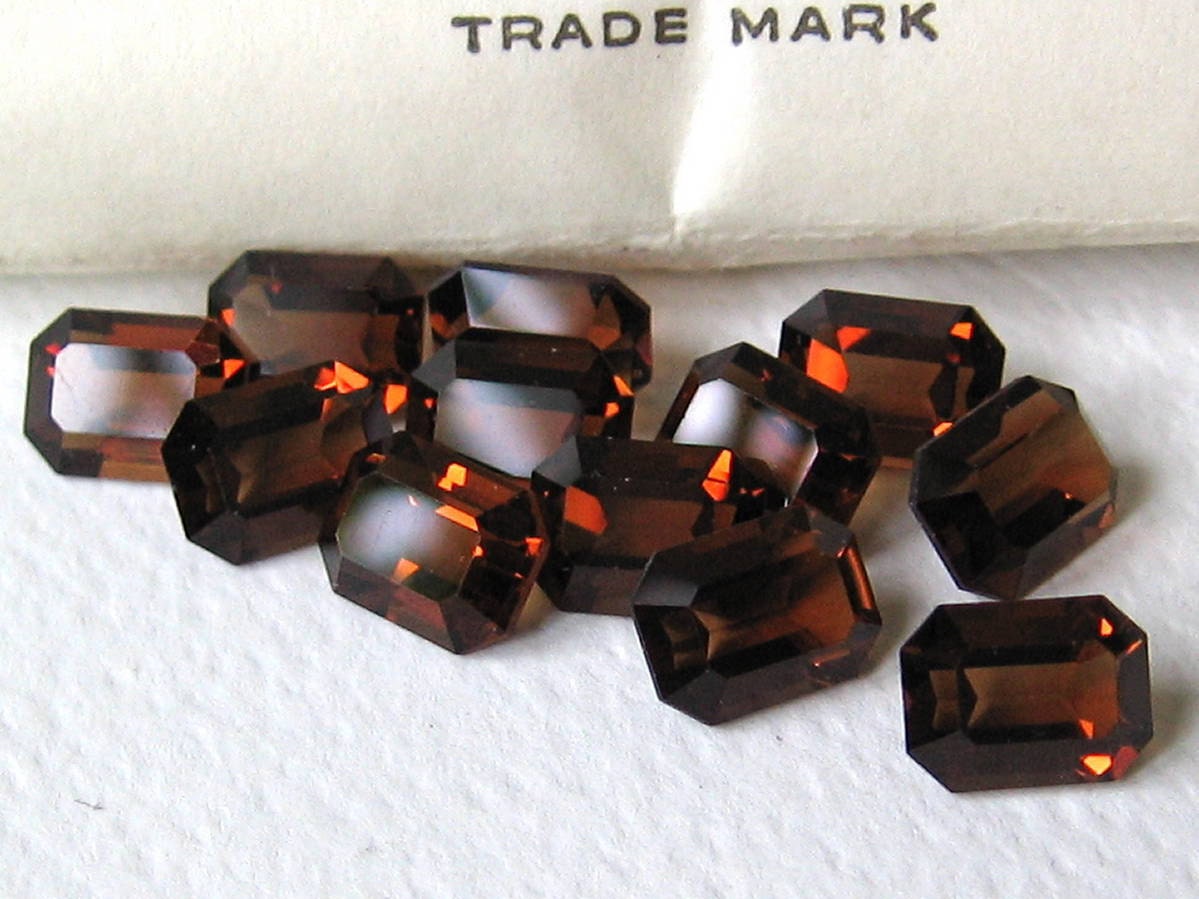 12 Vintage Smoked Topaz Swarovski Octagon Rectangle Crystals 8x6mm - Etsy