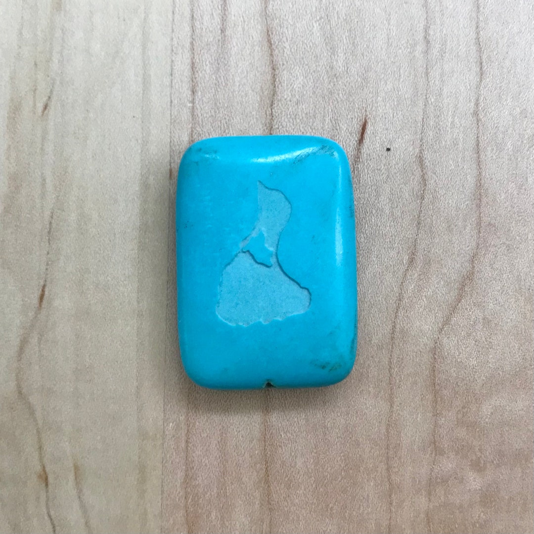 Reconstructed Turquoise Pendant Stone With Block Island RI - Etsy