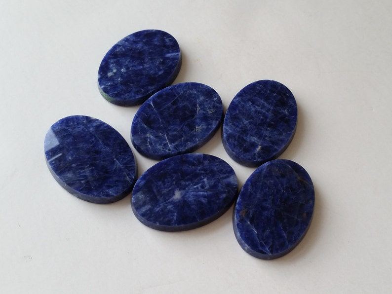 6 Oval Blue Sodalite Stones 25x18 - Etsy