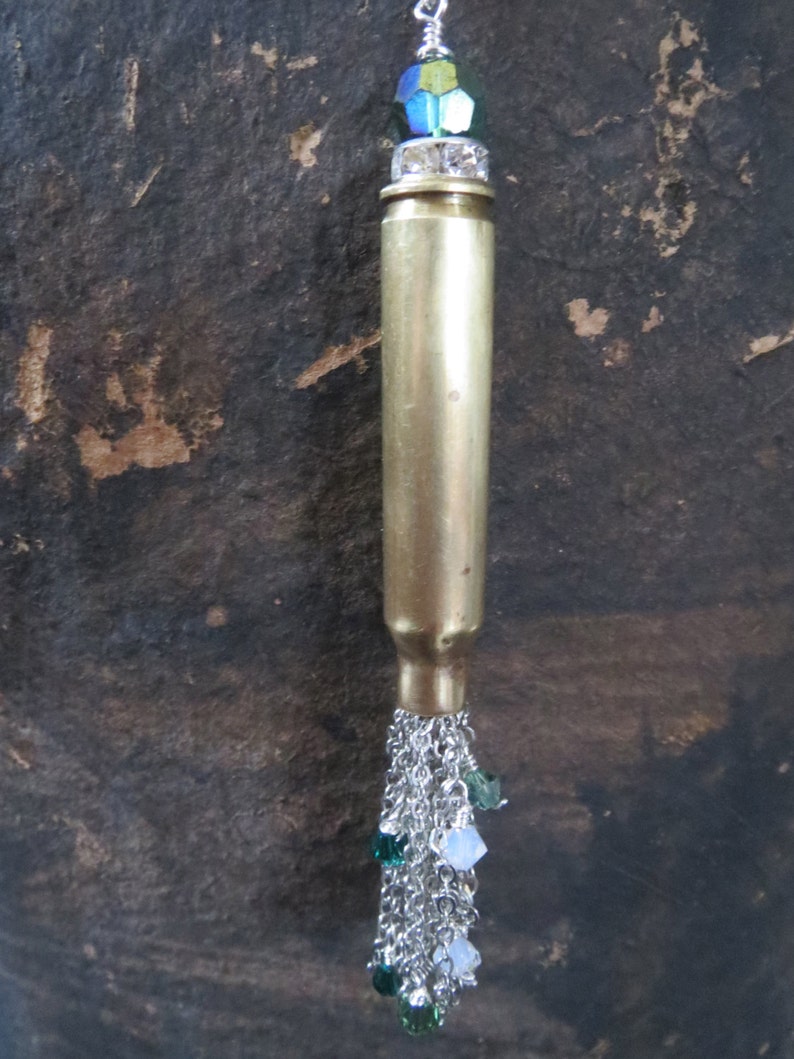 Rifle Shell Casing and Swarovski Crystal Necklace - Etsy