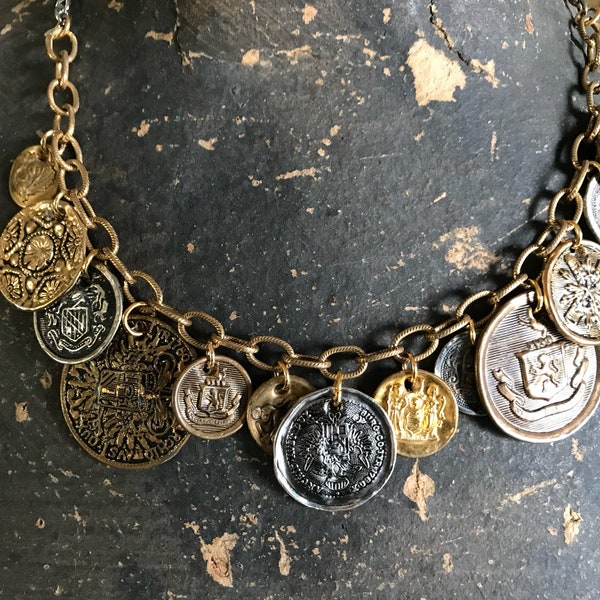 Button Necklace - Etsy