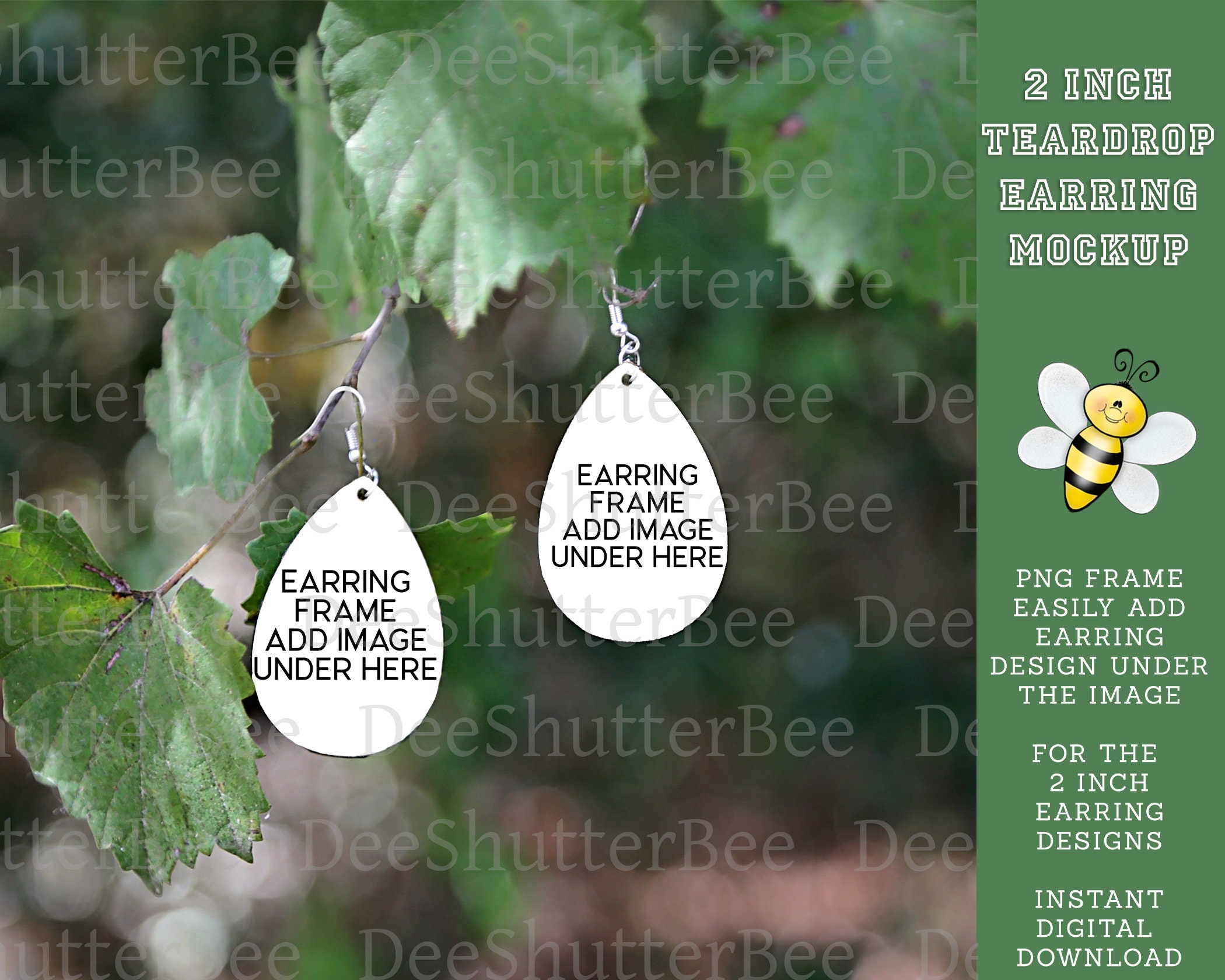 Sublimation Earring Mockup, Teardrop Earring Mockup, PNG Frame Earring ...