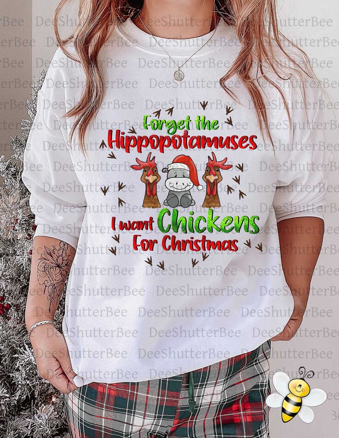 I Want a Hippopotamus for Christmas, Chicken Holiday Sweatshirt, Hippo ...