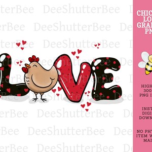 Chicken Love, Sublimation Graphic, Floral Country Design, Download, PNG ...