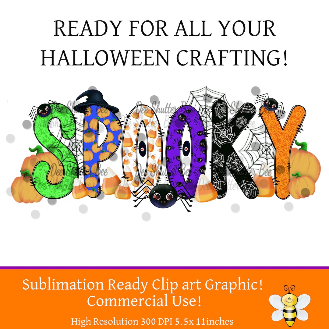Spooky Halloween Png, Fall Printable, Clipart, Teacher Graphic ...