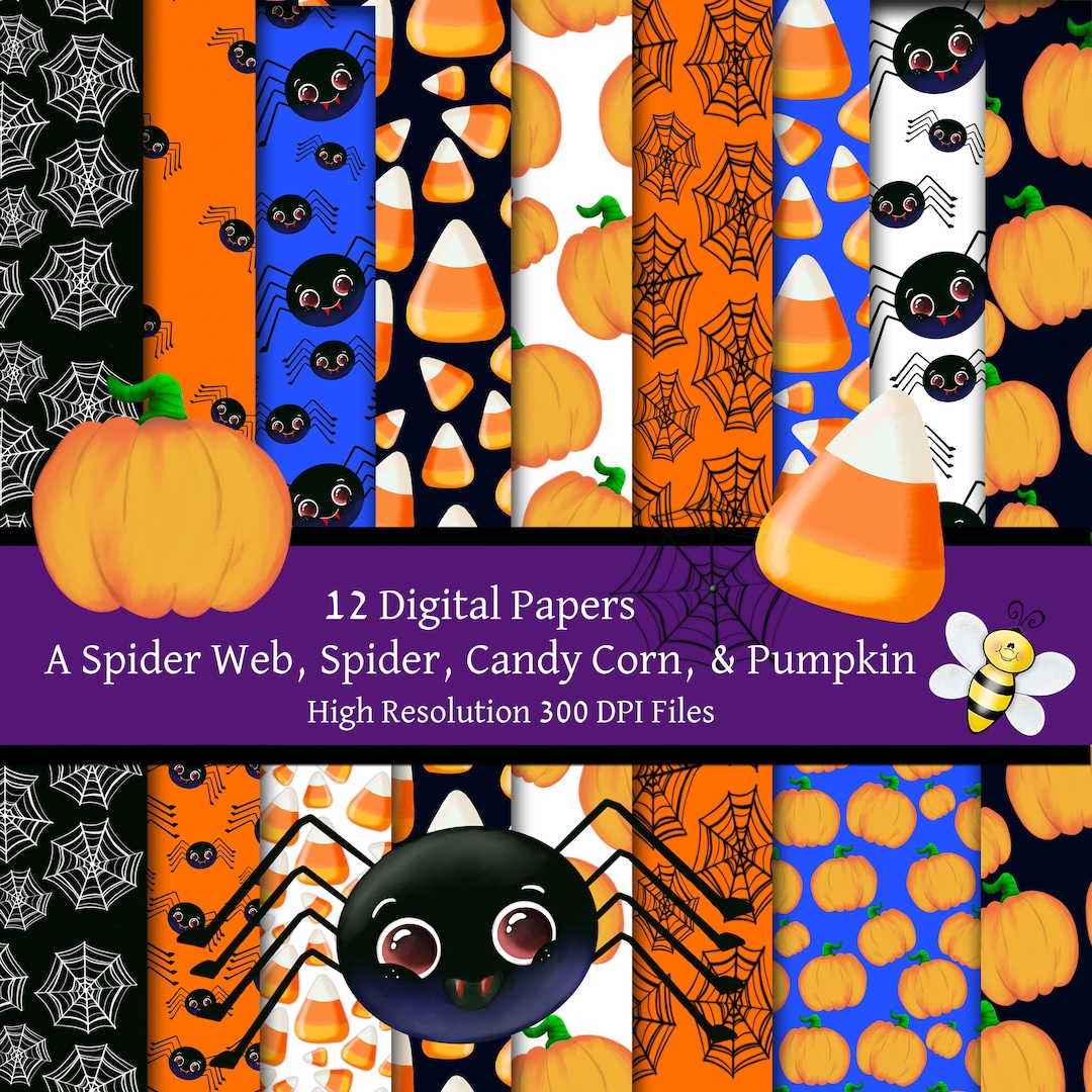 Halloween Digital Clipart, Scrapbook Digital Papers, Commercial Use ...