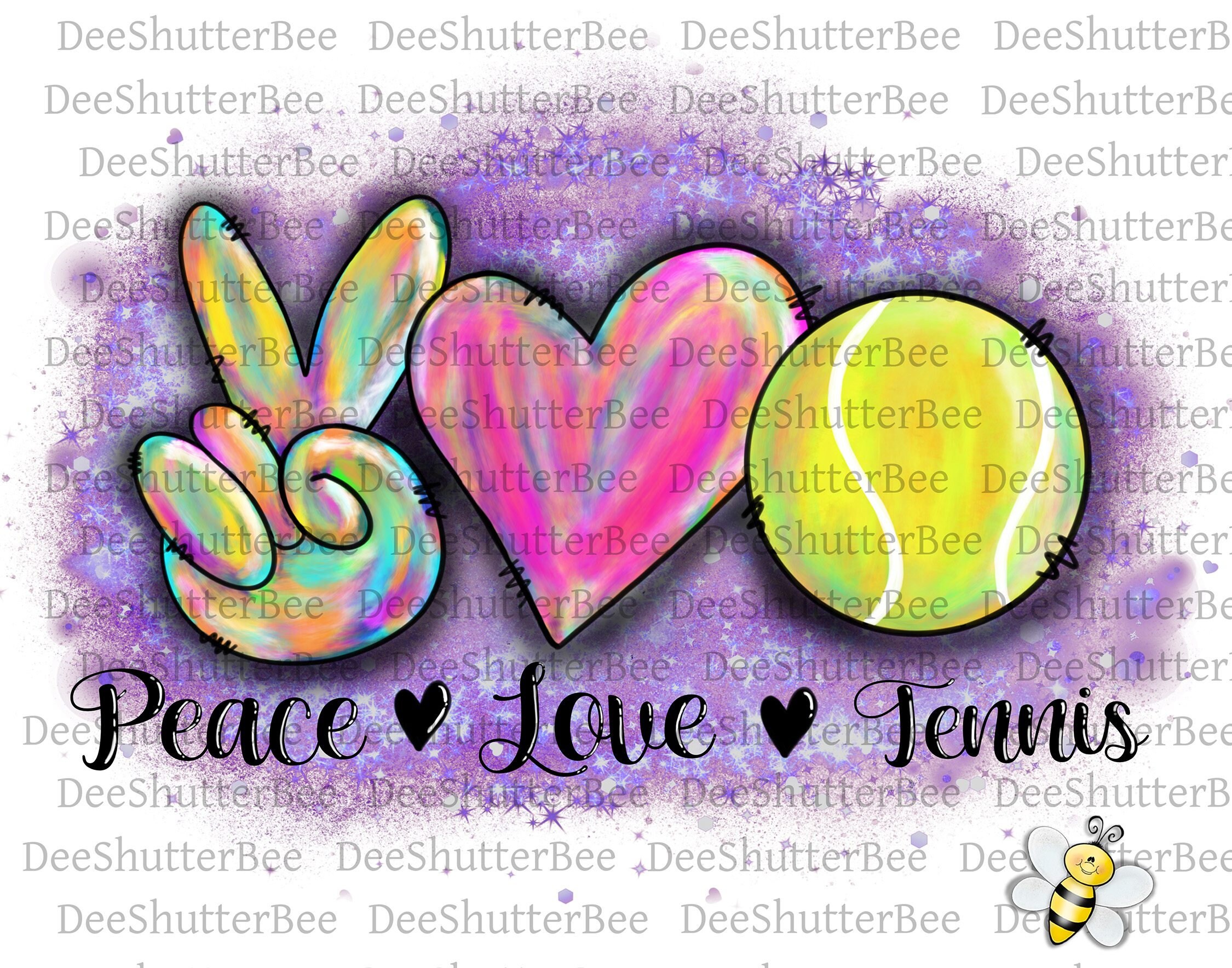 Peace Love Tennis Sublimation Graphic Sports Mom Tennis - Etsy