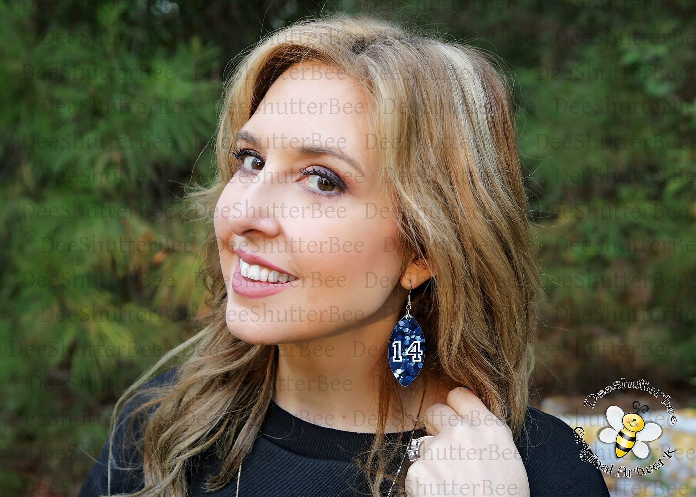 Sublimation Mockup 2 Inch Football Shaped Earring Mockup, PNG PSD Frame ...