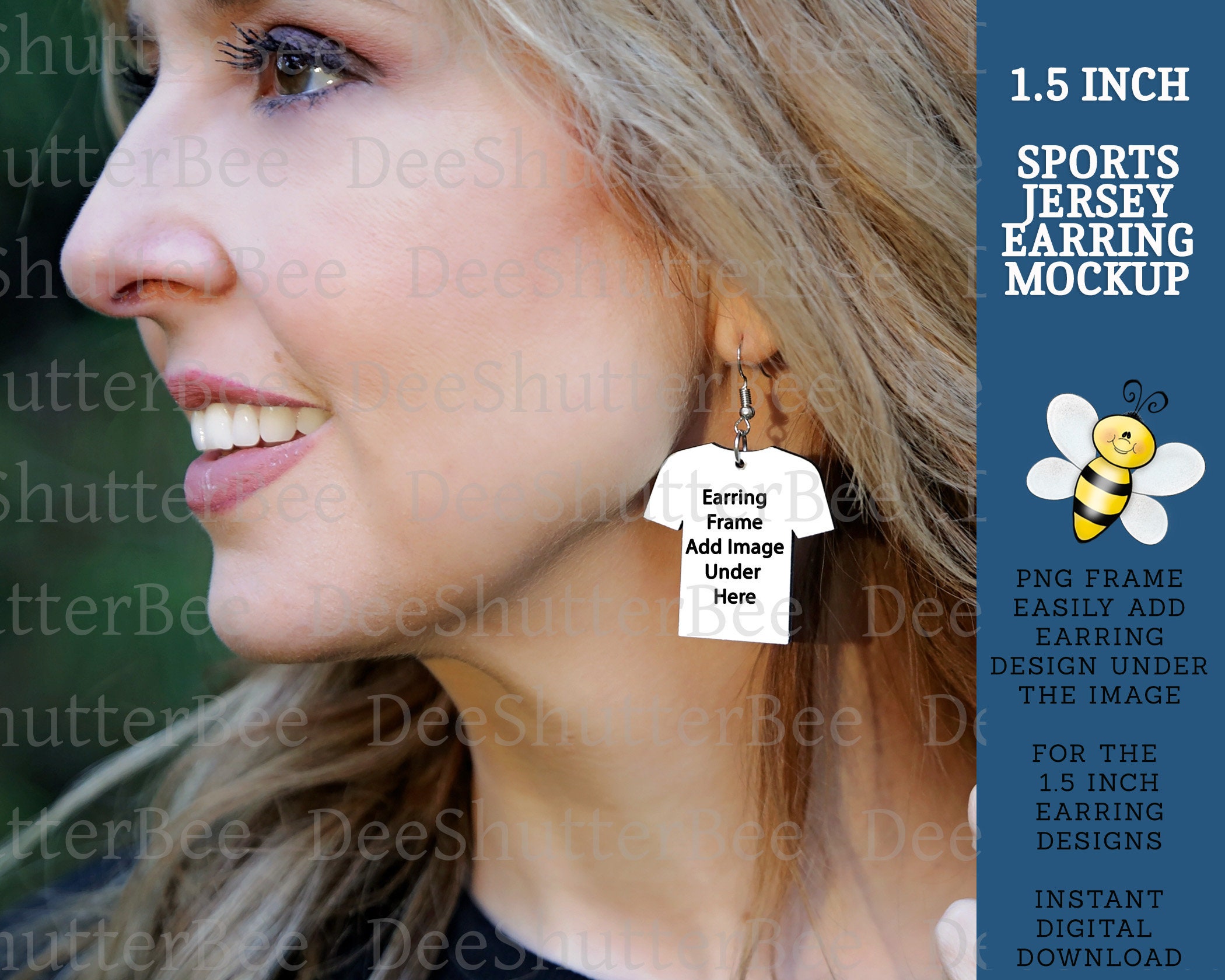 Sublimation Mockup Football Jersey Earring Mockup, PNG PSD Frame for ...