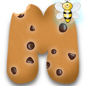 Bitten Chocolate Chip Cookie Alphabet With Commercial Use for ...