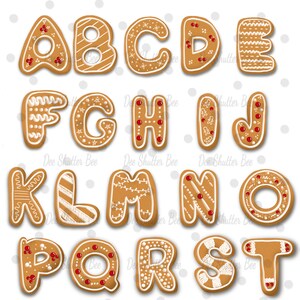 Gingerbread Clipart Alphabet Font PNG for Commercial Sublimation or ...