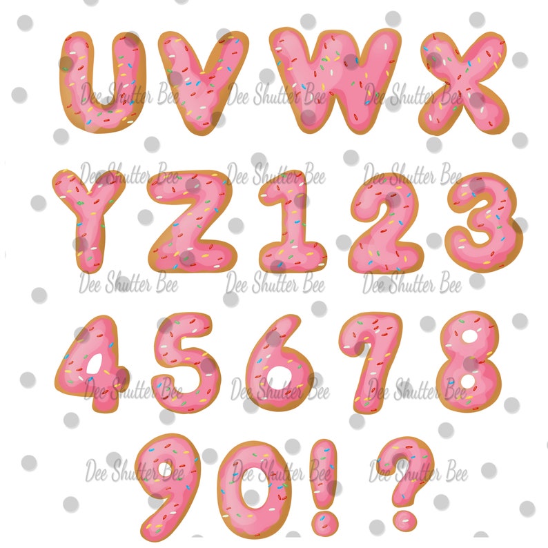 Donut Alphabet Font With Commercial Use PNG for Sublimation or Graphic ...
