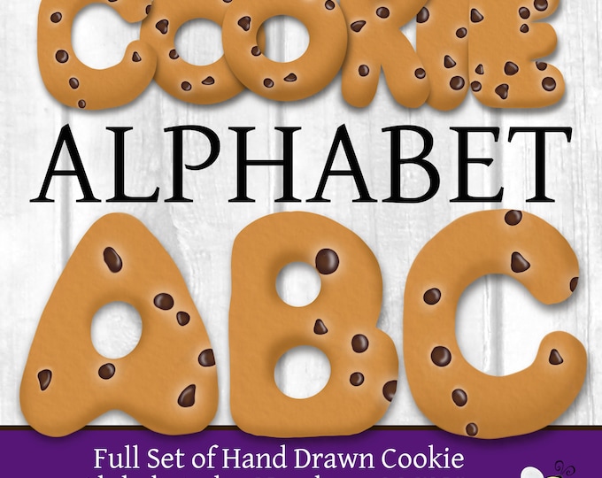 ABC COOKIES - Digital Clipart Set, Cookies Clipart, Alphabet Clipart ...