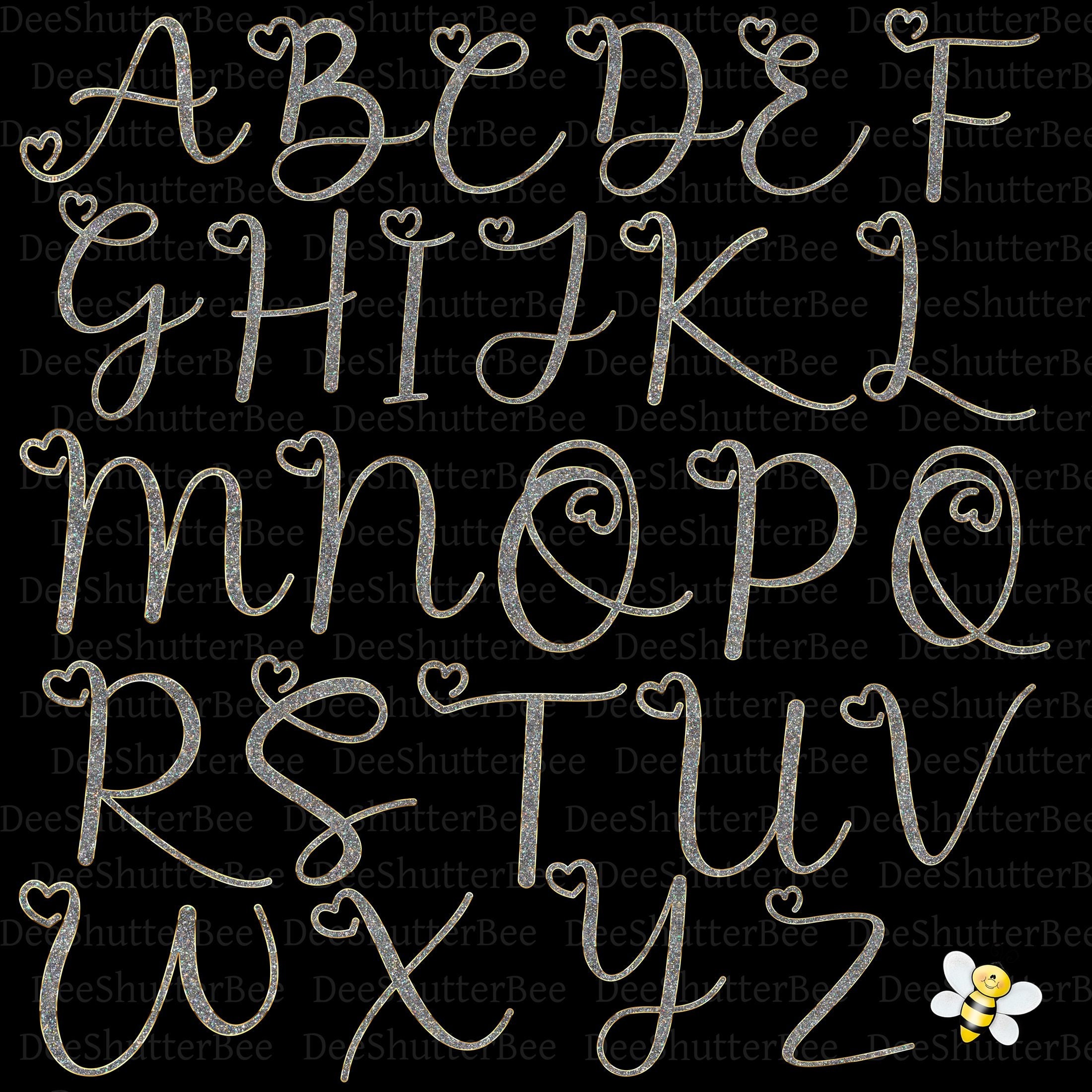 Bling Sparkly Diamond Alphabet Commercial Use Sublimation Graphic ...