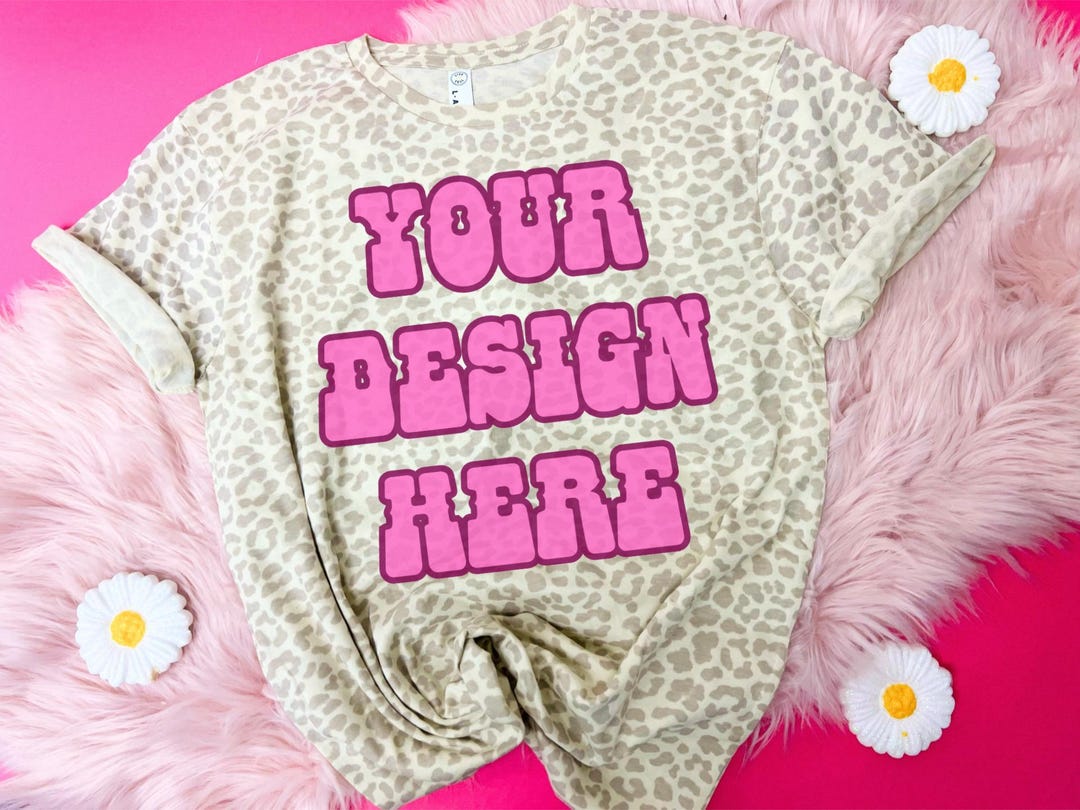 LAT Light Leopard Blank - Mock up Flat Lay - Tee - Etsy