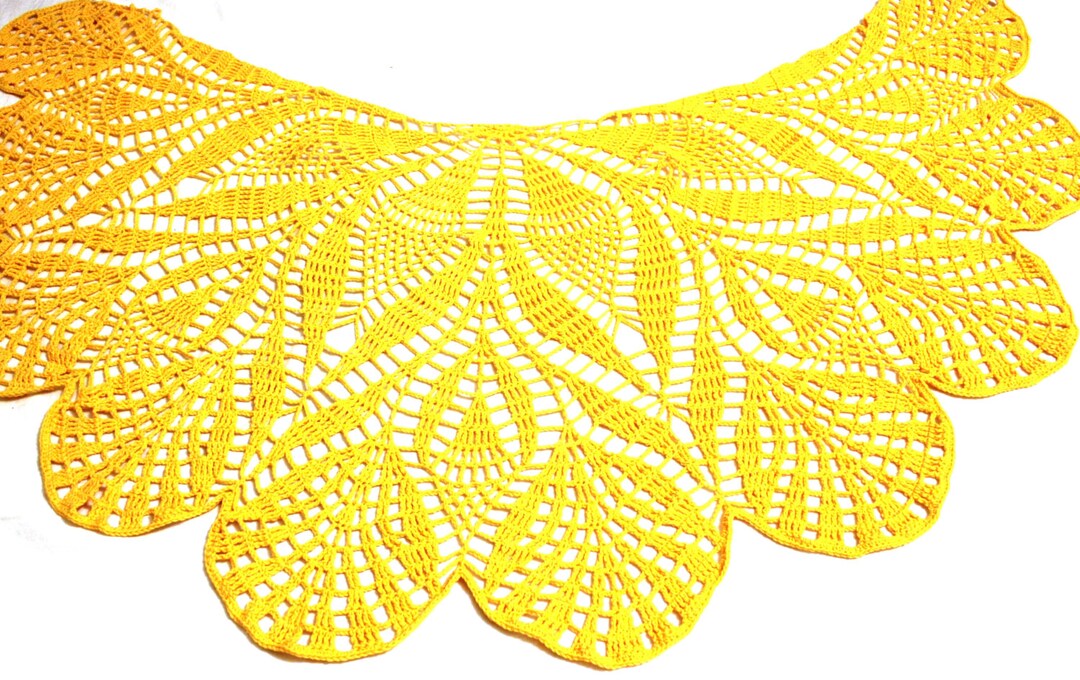 Crochet Shawl Bright Sunny Yellow, Large Floral Pattern - Etsy