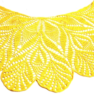 Crochet Shawl Bright Sunny Yellow, Large Floral Pattern - Etsy