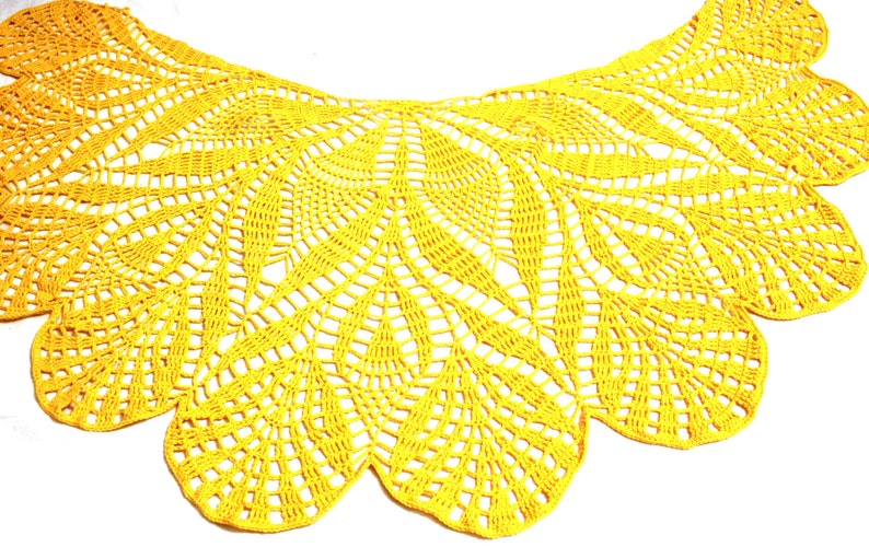 Crochet Shawl Bright Sunny Yellow, Large Floral Pattern - Etsy