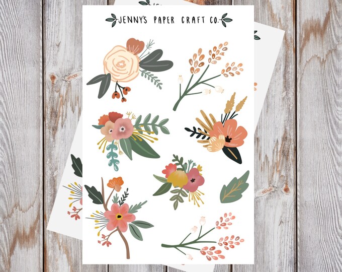 2-pack Floral Stickers for Journal or Planner - Etsy